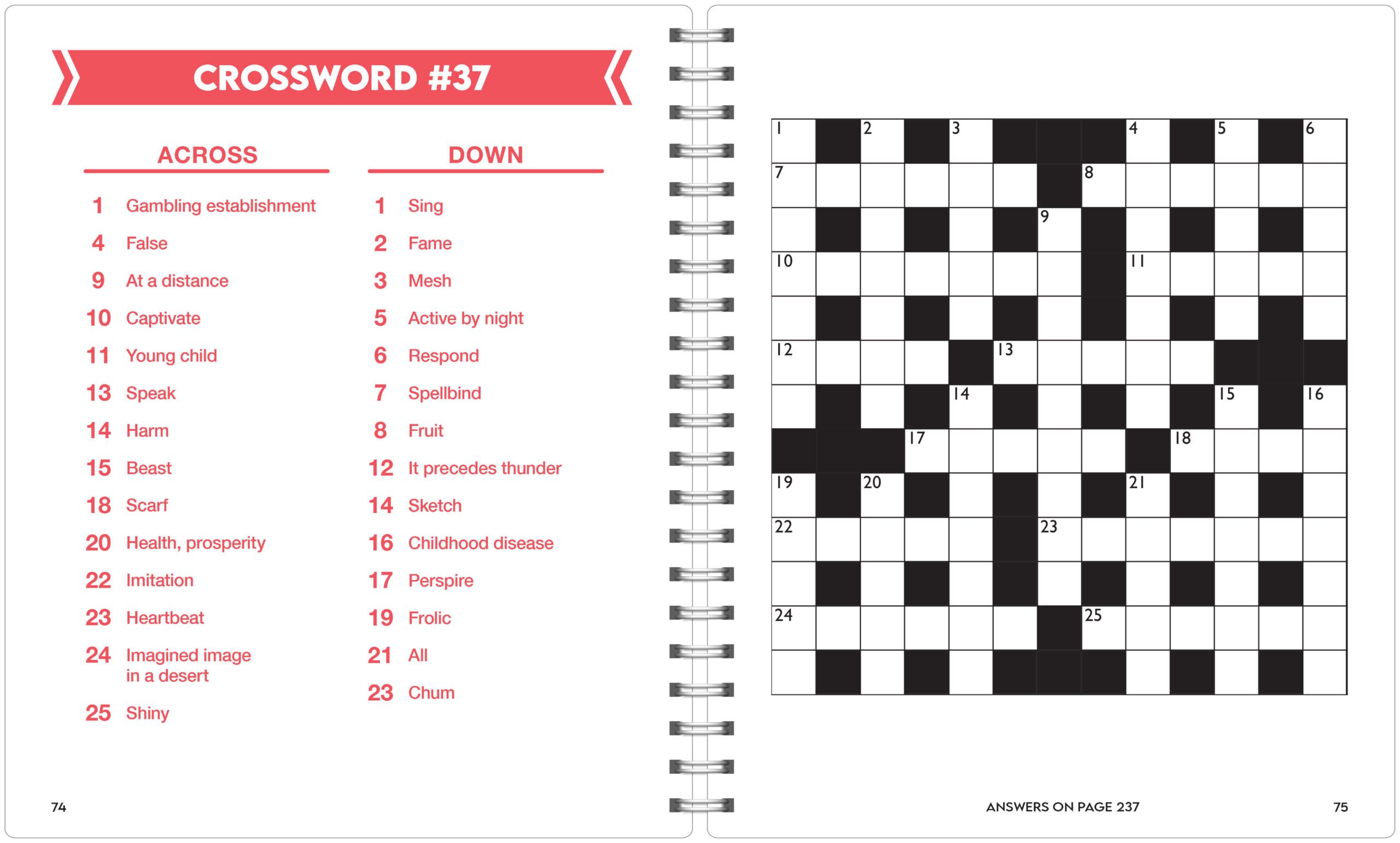 Brain Booster: Large Print Crosswords – Kidsbooks Publishing