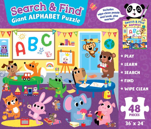 Search & Find Giant Alphabet Puzzle and Book Set | Kidsbooks Publishing
