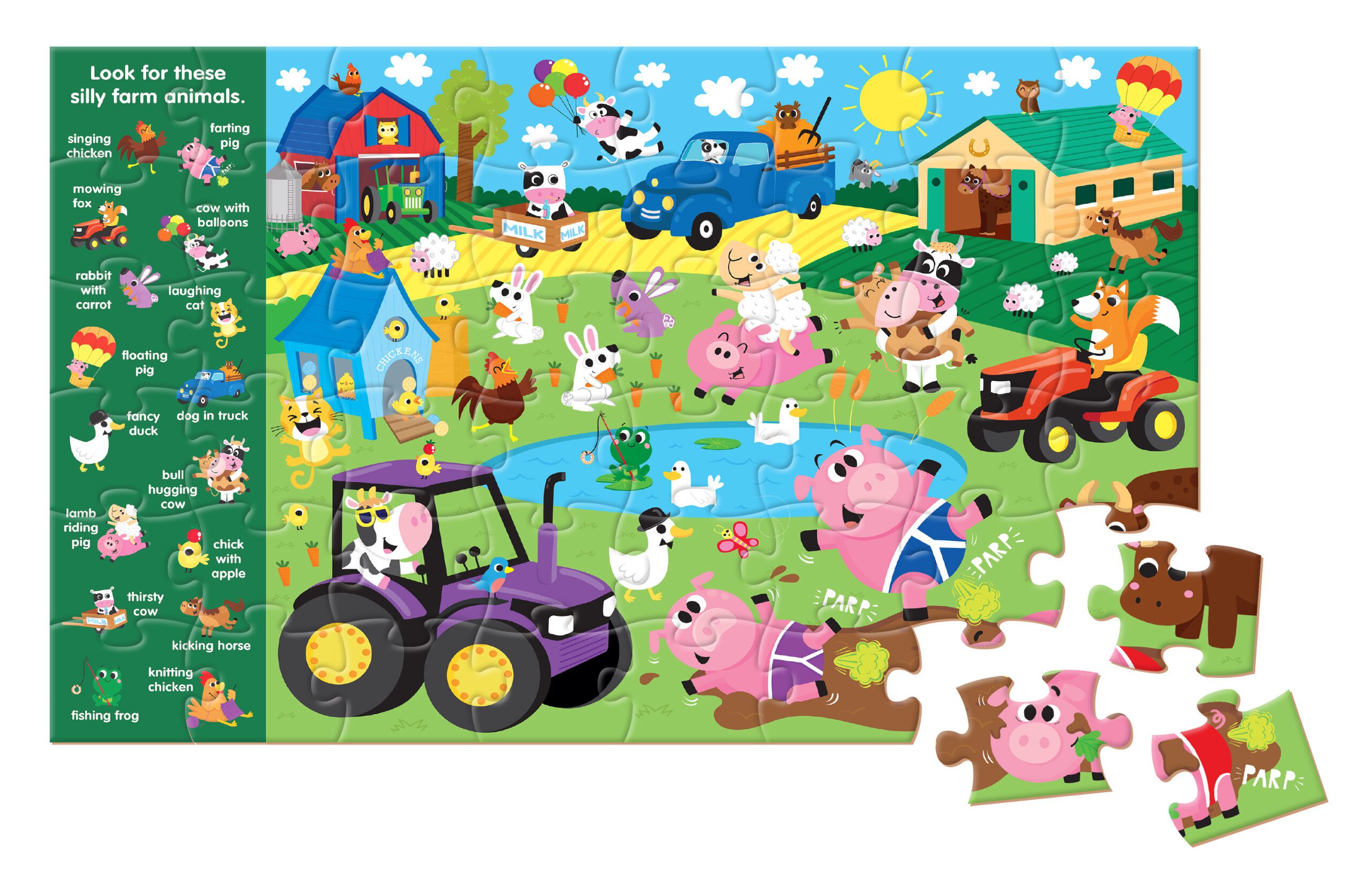 Search & Find Giant Silly Farm Puzzle and Book Set – Kidsbooks Publishing
